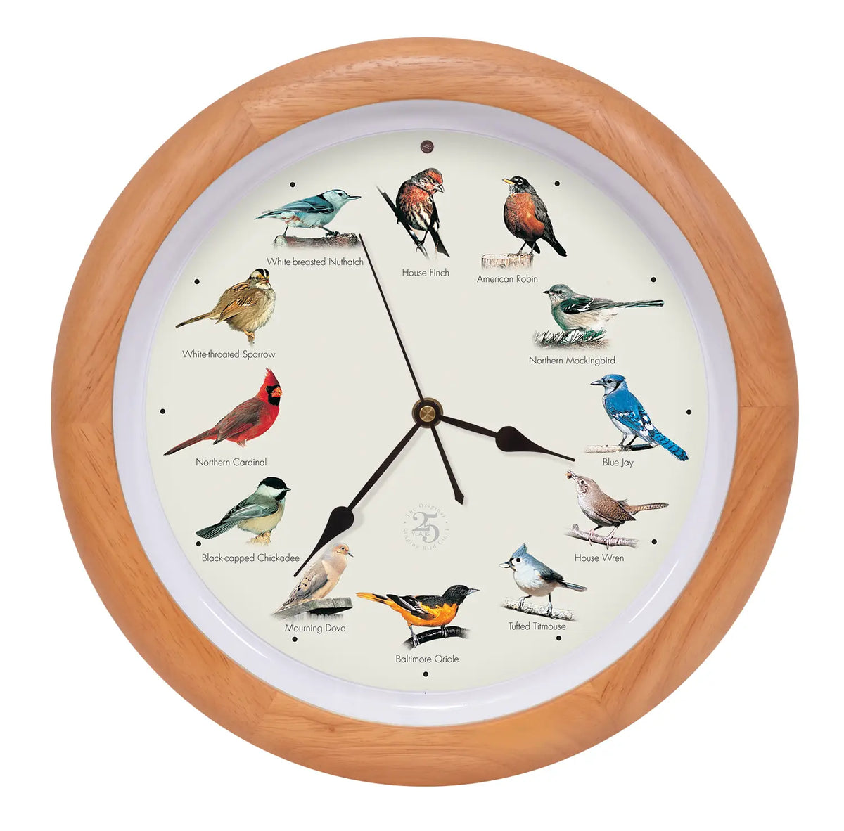 Buy 25th Anniversary Original Singing Bird Clock, 13 Inch, Oak Online ...