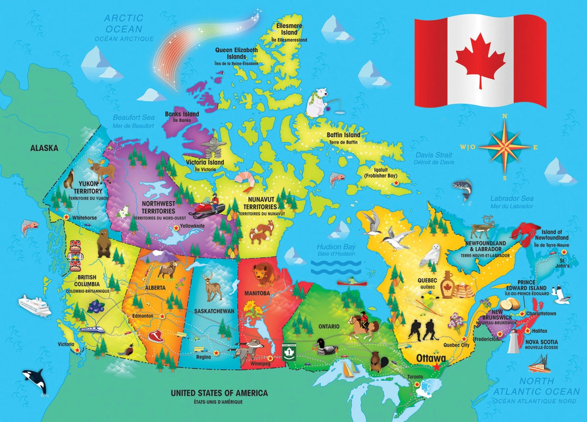 Buy Canada Map 60pc Kids Puzzle Online With Canadian Pricing - Urban ...
